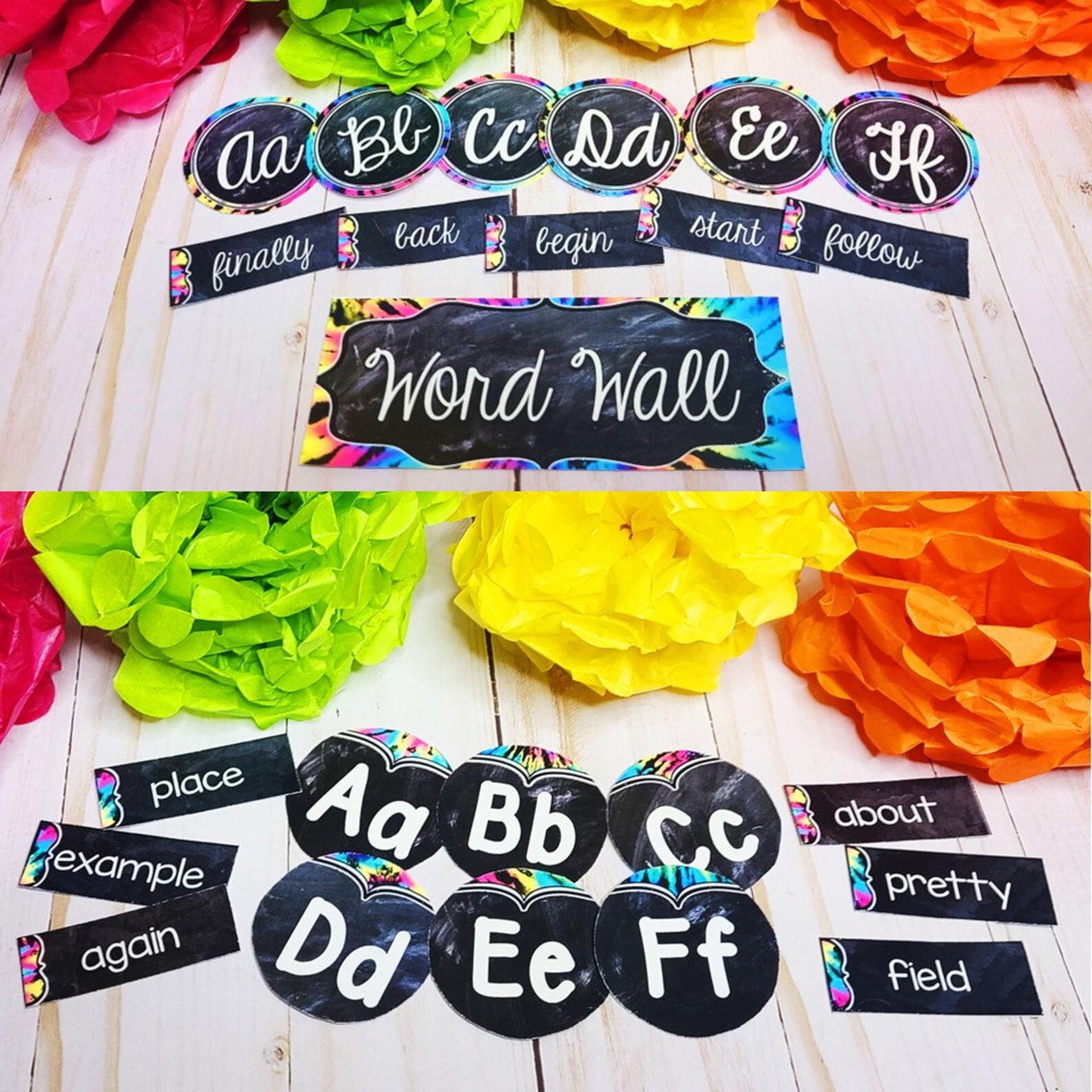 Tie Dye Retro Classroom Decor Bundle Classroom Bulletin Board - Etsy