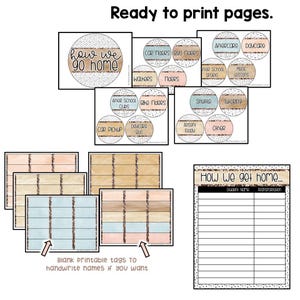 Neutral How We Go Home Dismissal Chart Template | Neutral Boho ...