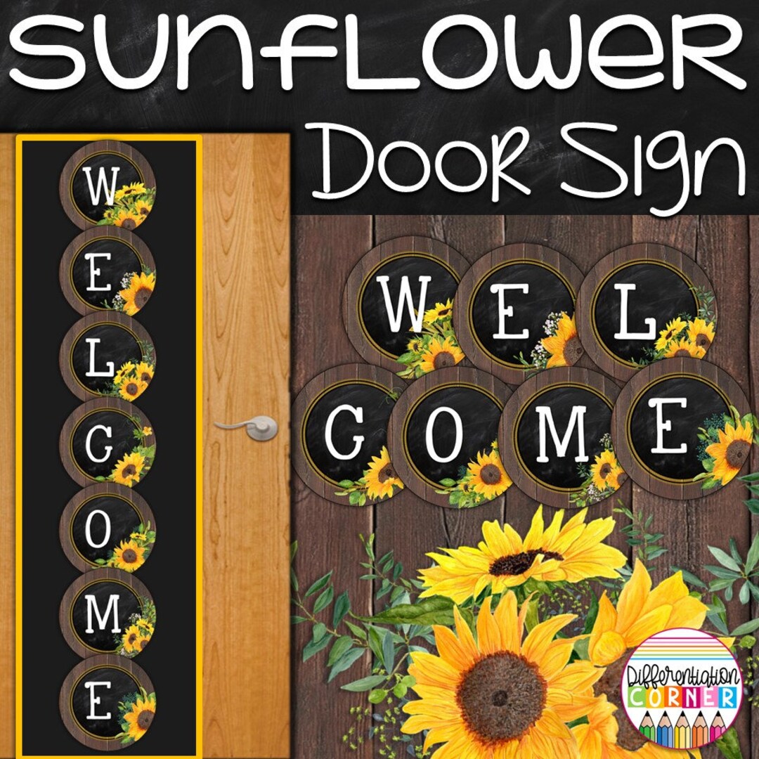 PRINTABLE Welcome Banner | Sunflower Farmhouse Classroom Decor ...