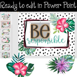 Editable Tropical Classroom Rules Posters Tropical Classroom Decor ...