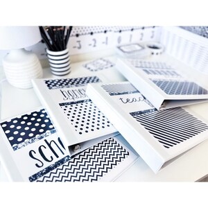 Editable Binder Covers and Spines Black and White Classroom Decor Black ...