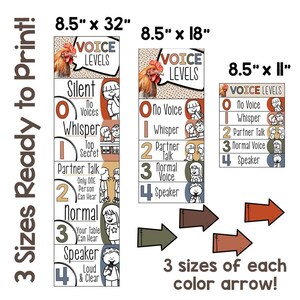 Printable Voice Level Chart Posters Chicken Farm Classroom Decor ...