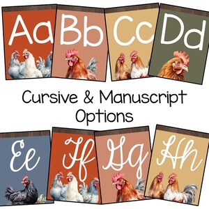 Alphabet Posters for the Classroom Chicken Farmhouse Classroom Decor ...