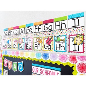 Alphabet Posters With Pictures for the Classroom | Confetti Rainbow ...