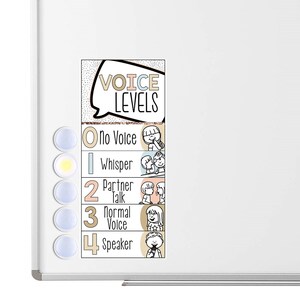 Neutral Boho Colors Printable Voice Level Chart Posters, Neutral Boho ...