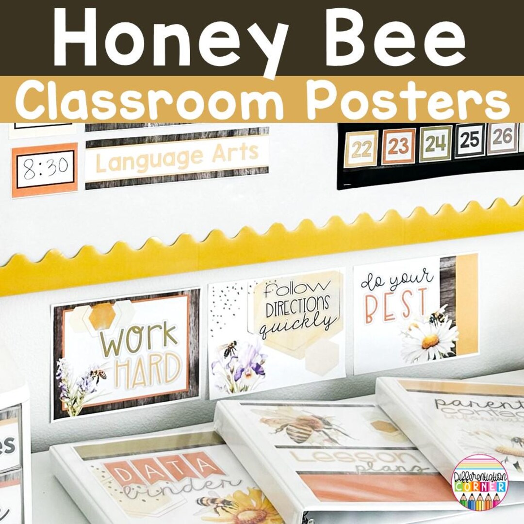 Bee Classroom Rules Posters Bee Classroom Decor Classroom Rules and ...