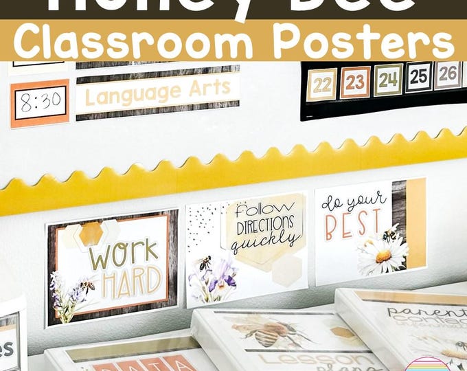 Bee Themed Classroom Rules Posters Printable - Class Rules for ...