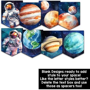 Editable Space Bunting Bulletin Board Banner Letters Space Classroom ...
