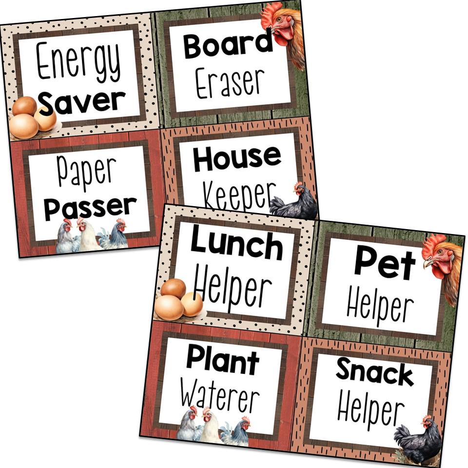 Editable Classroom Job Chart Editable Template Farmhouse Classroom ...