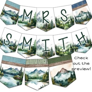 Editable Nature Bunting Bulletin Board Banner Letters Nature Classroom ...