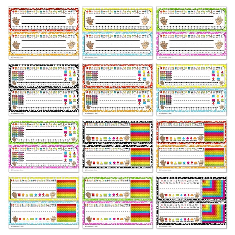 Editable Desk Name Tags for School Composition Notebook Classroom ...