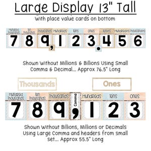 Place Value Chart Posters Place Value Wall Display Boho Classroom Decor ...