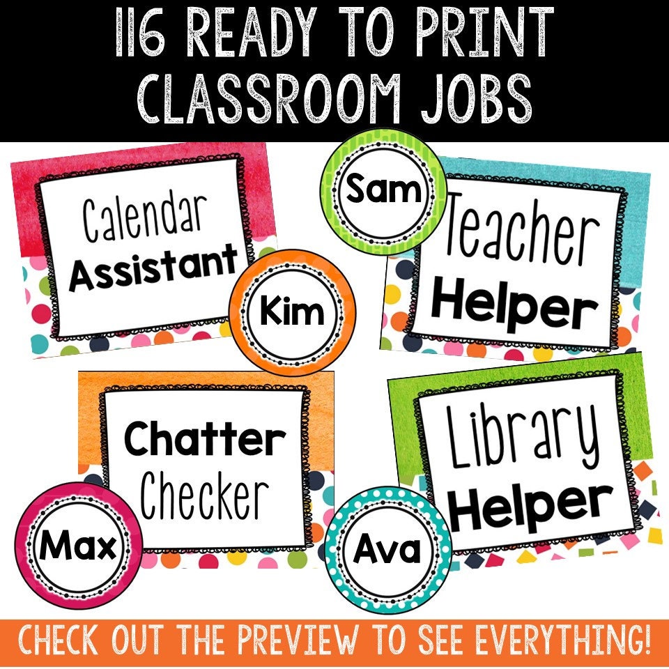 Editable Classroom Jobs Chart Template Confetti Rainbow Classroom Decor ... Editable Classroom Jobs Chart Template Confetti Rainbow Classroom Decor ...