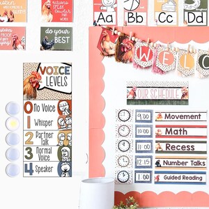 Printable Voice Level Chart Posters Chicken Farm Classroom Decor ...
