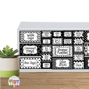 Black and White Teacher Tool Box Labels, Black and White Classroom ...