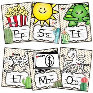 Alphabet Posters for Classroom Cactus Classroom Decor | Printable ...