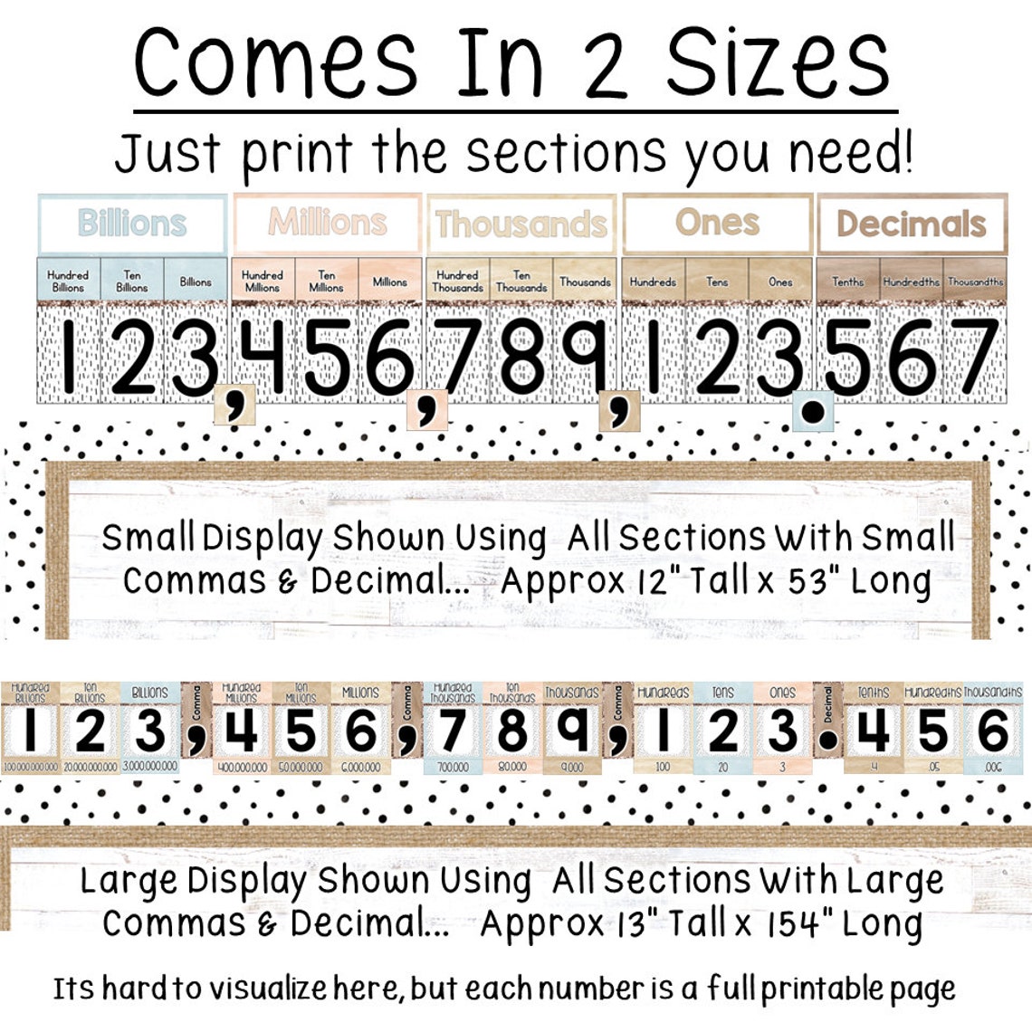 Place Value Chart Posters Place Value Wall Display Tropical Classroom ...