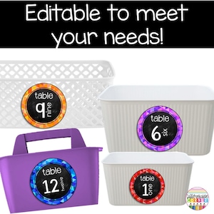 PRINTABLE Table Numbers Rainbow Classroom Decor Classroom Table Number ...