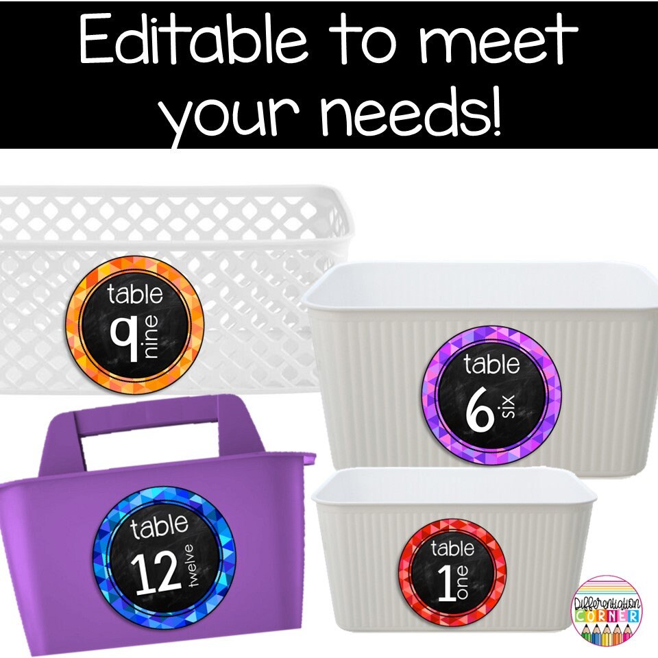 PRINTABLE Table Numbers | Rainbow Classroom Decor | Classroom Table ...