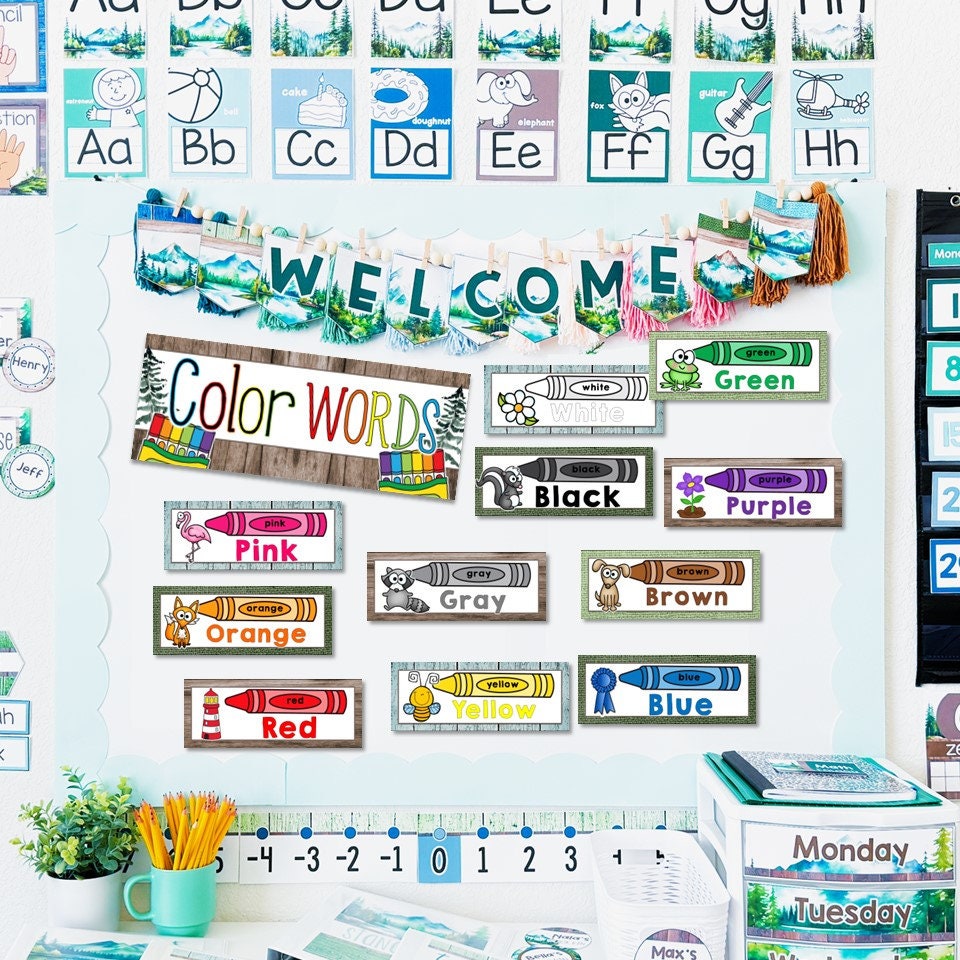 PRINTABLE Color Posters Pack Nature Classroom Decor Colors Posters ...