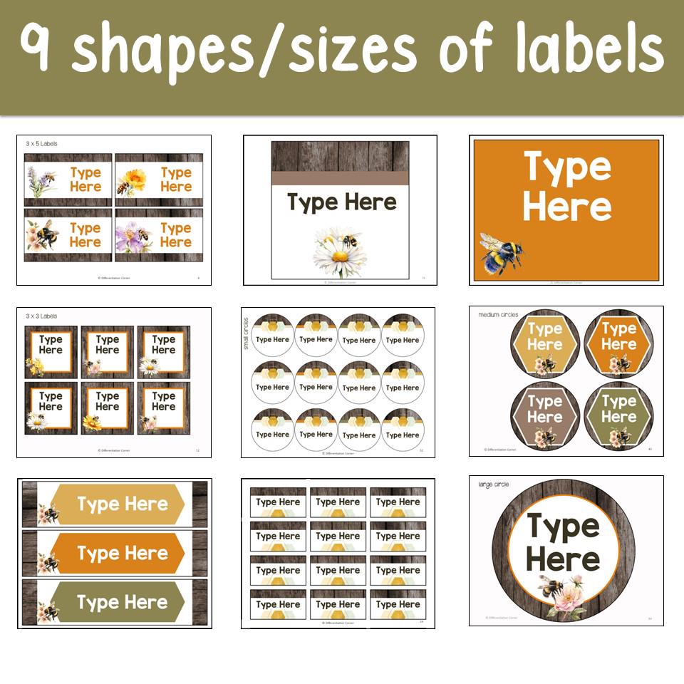 Editable Bee Classroom Labels Bee Themed Classroom Decor Classroom ...