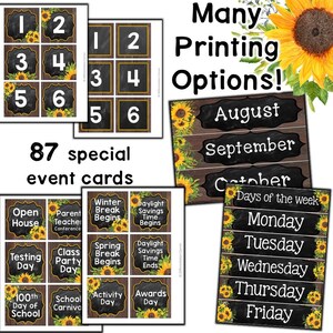 Classroom Calendar & Weather Display Set | Sunflower Farmhouse ...