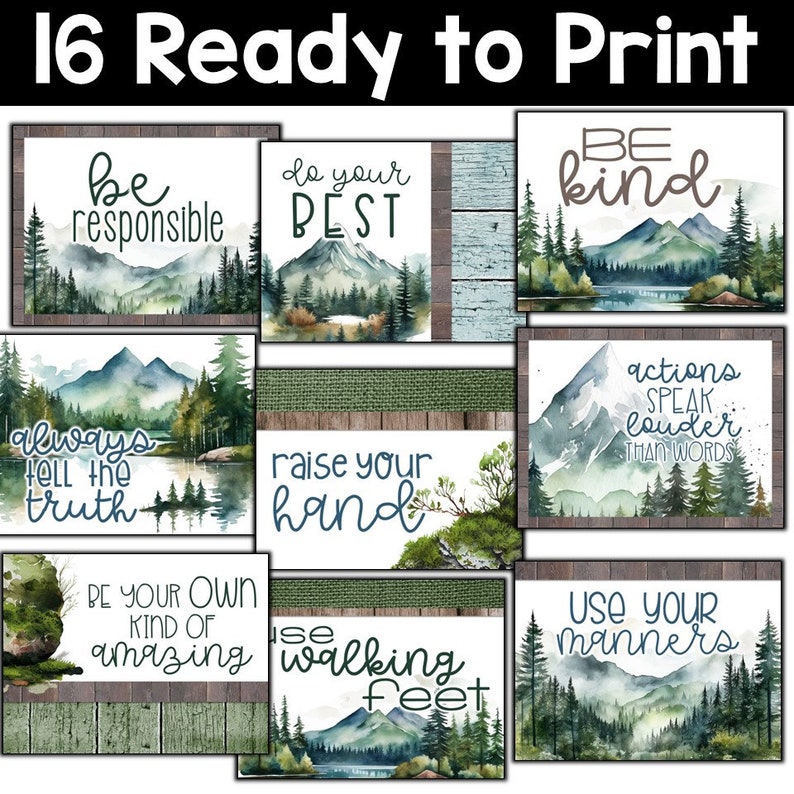 Nature Classroom Rules Posters Nature Classroom Decor Classroom Rules ...