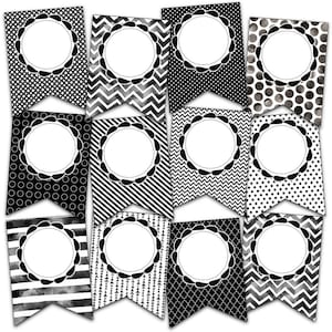 Editable Black and White Bunting Bulletin Board Banner Letters | Black ...