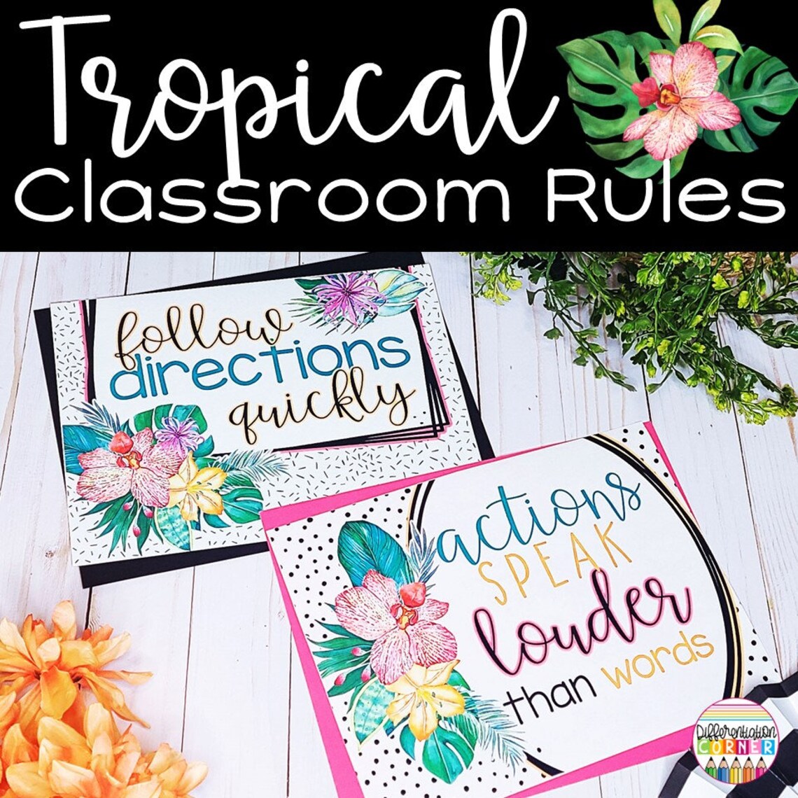 Editable Tropical Classroom Rules Posters Tropical Classroom Decor ...