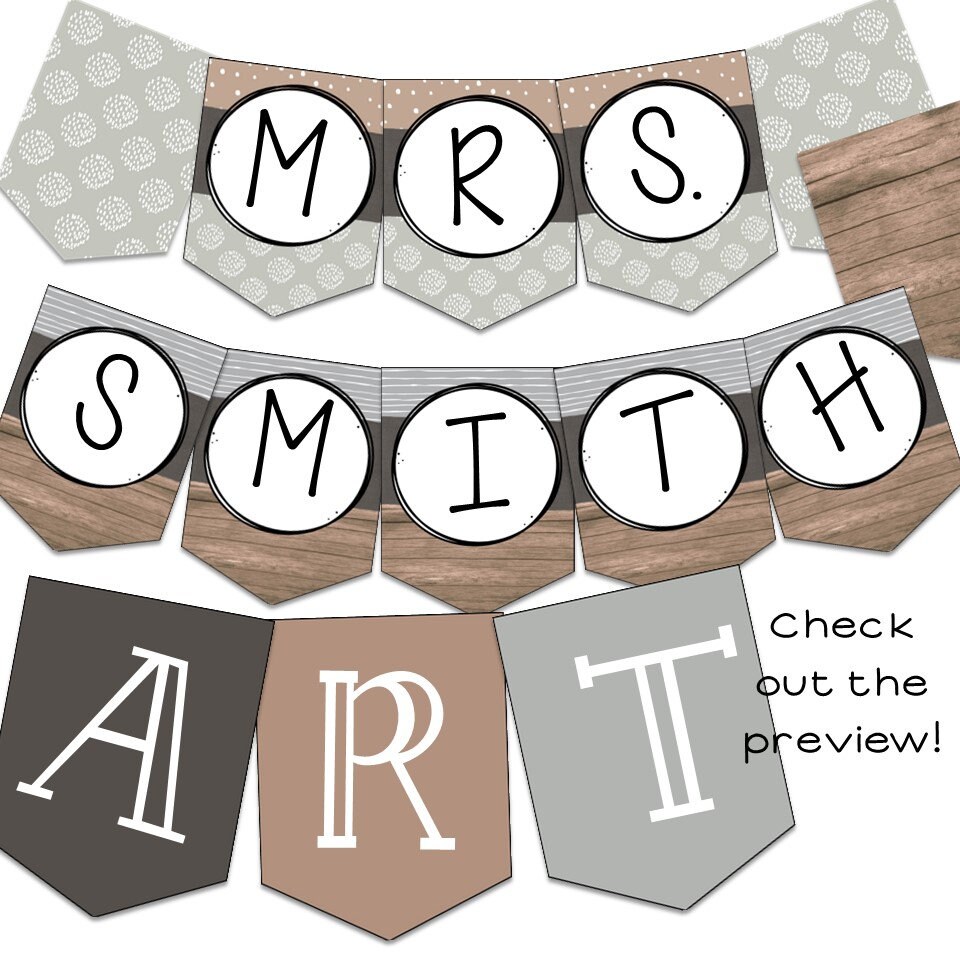 Editable Boho Bunting Bulletin Board Banner Letters Neutral Boho ...