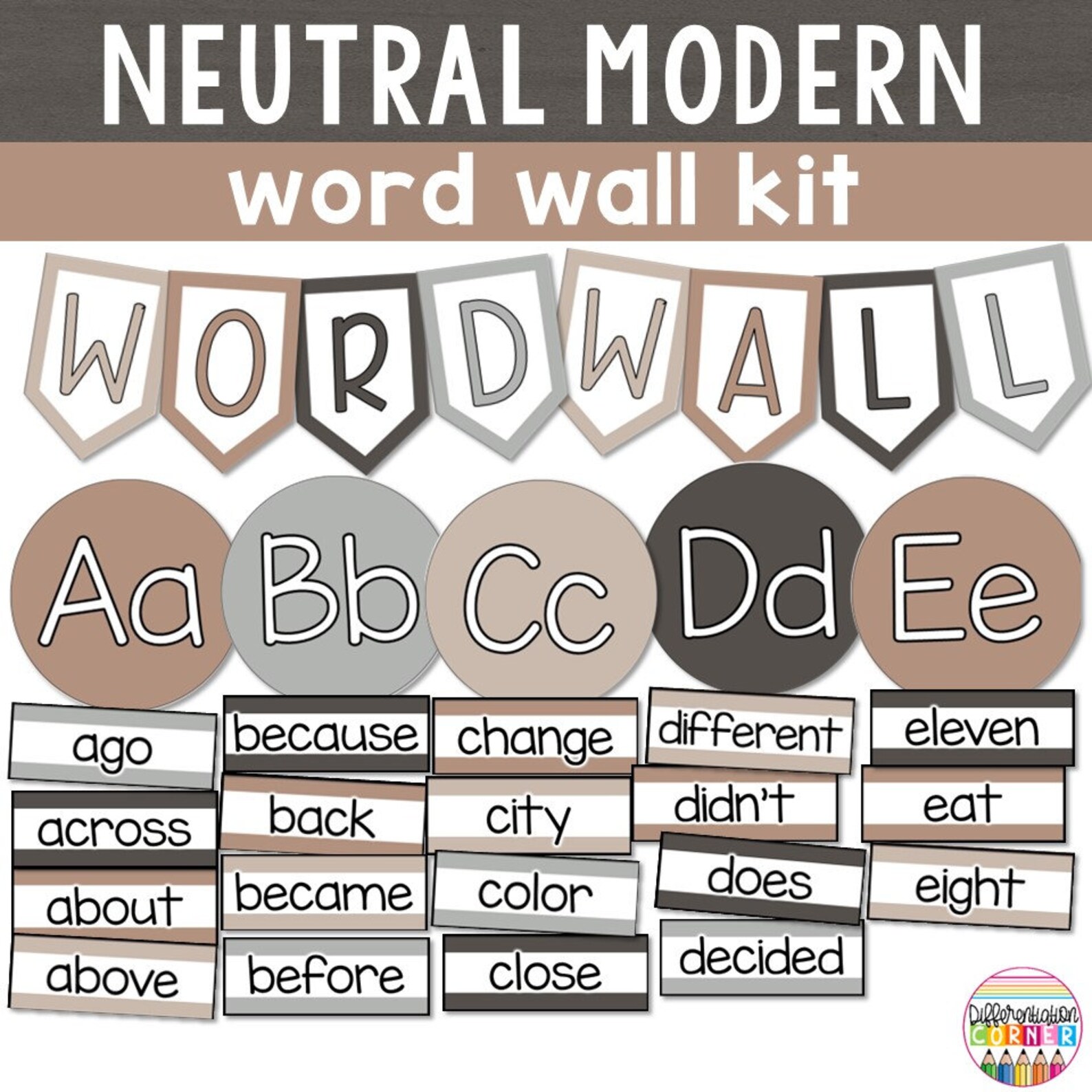 Classroom Word Wall Display Editable Neutral Boho Classroom Decor Word ...