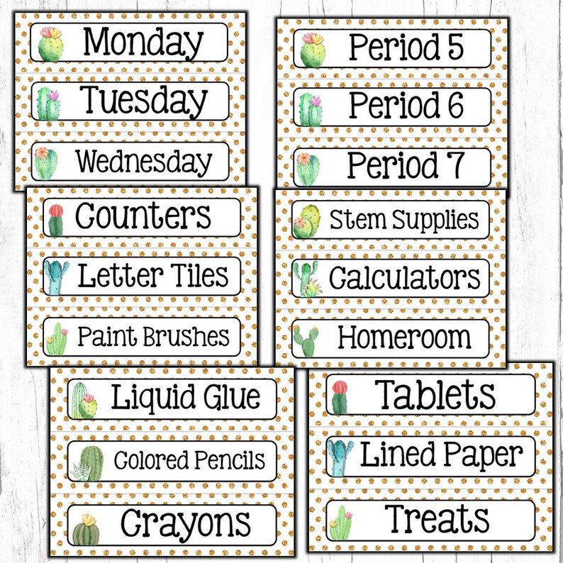 Editable Cactus Classroom Labels Cactus Classroom Decor - Etsy