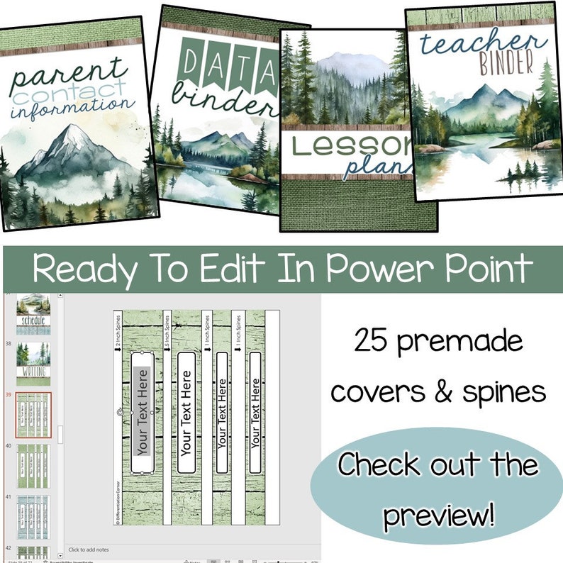 Editable Nature Binder Covers and Spines Nature Classroom Decor Forest ...