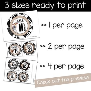 PRINTABLE Cow Print Table Numbers Farmhouse Classroom Decor Classroom ...