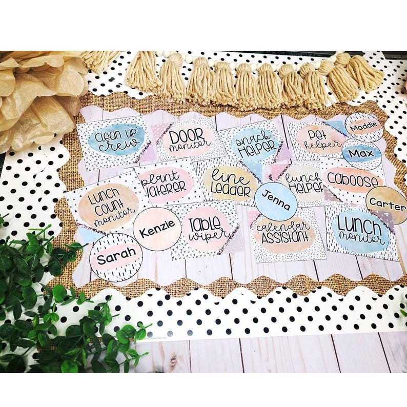 Editable Classroom Job Chart Template Neutral Boho Classroom Decor ...