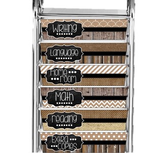 10 Drawer Cart Rolling Labels Editable Farmhouse Neutral Classroom ...