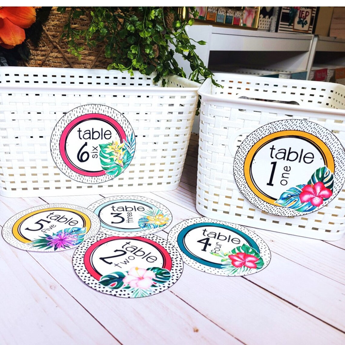 PRINTABLE Tropical Numbers Tropical Classroom Decor - Etsy