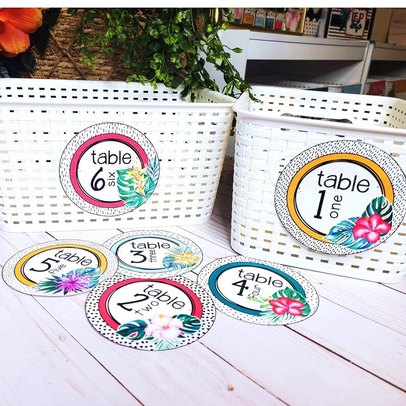 PRINTABLE Tropical Numbers Tropical Classroom Decor - Etsy