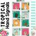 Classroom Hand Signal Posters, Tropical Classroom Decor, Editable Hand ...