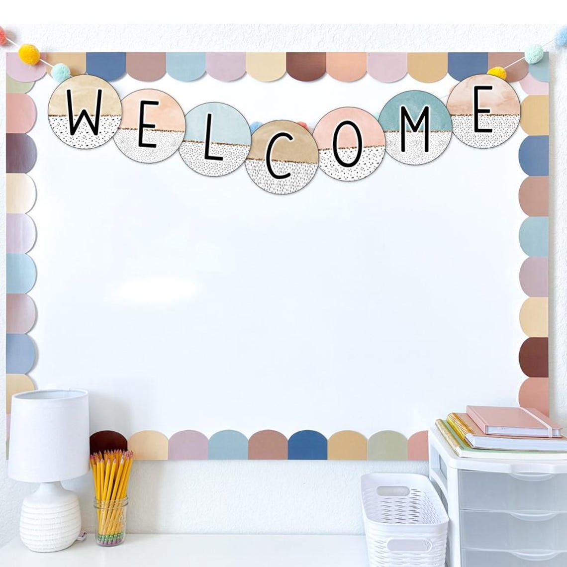 PRINTABLE Welcome Banner | Boho Neutral Classroom Decor | Neutral ...