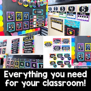 Rainbow Classroom Decor Bundle Printable Classroom Bulletin Board ...