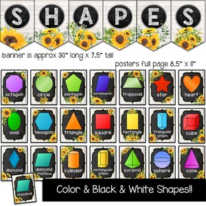 PRINTABLE Shape Posters and Charts | Sunflower Farmhouse Classroom ...