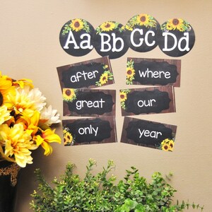 Classroom Word Wall Display Editable | Sunflower Farmhouse Classroom ...