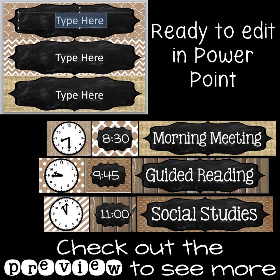 Editable Daily Schedule Cards Farmhouse Classroom Decor - Etsy