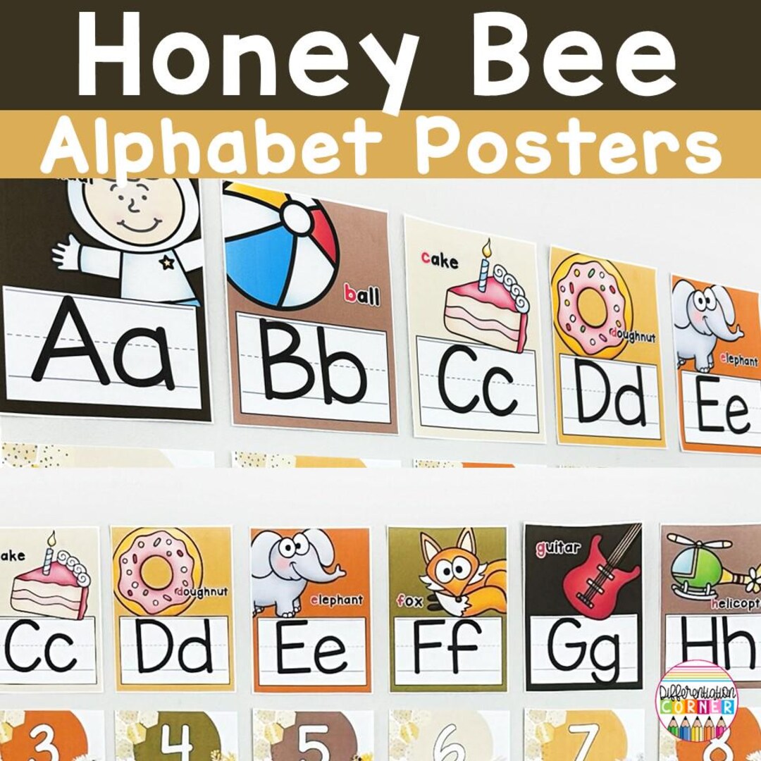 Cursive and Print Alphabet Posters for the Classroom Bee Classroom ...