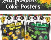 PRINTABLE Color Posters Pack Sunflower Farmhouse Classroom - Etsy