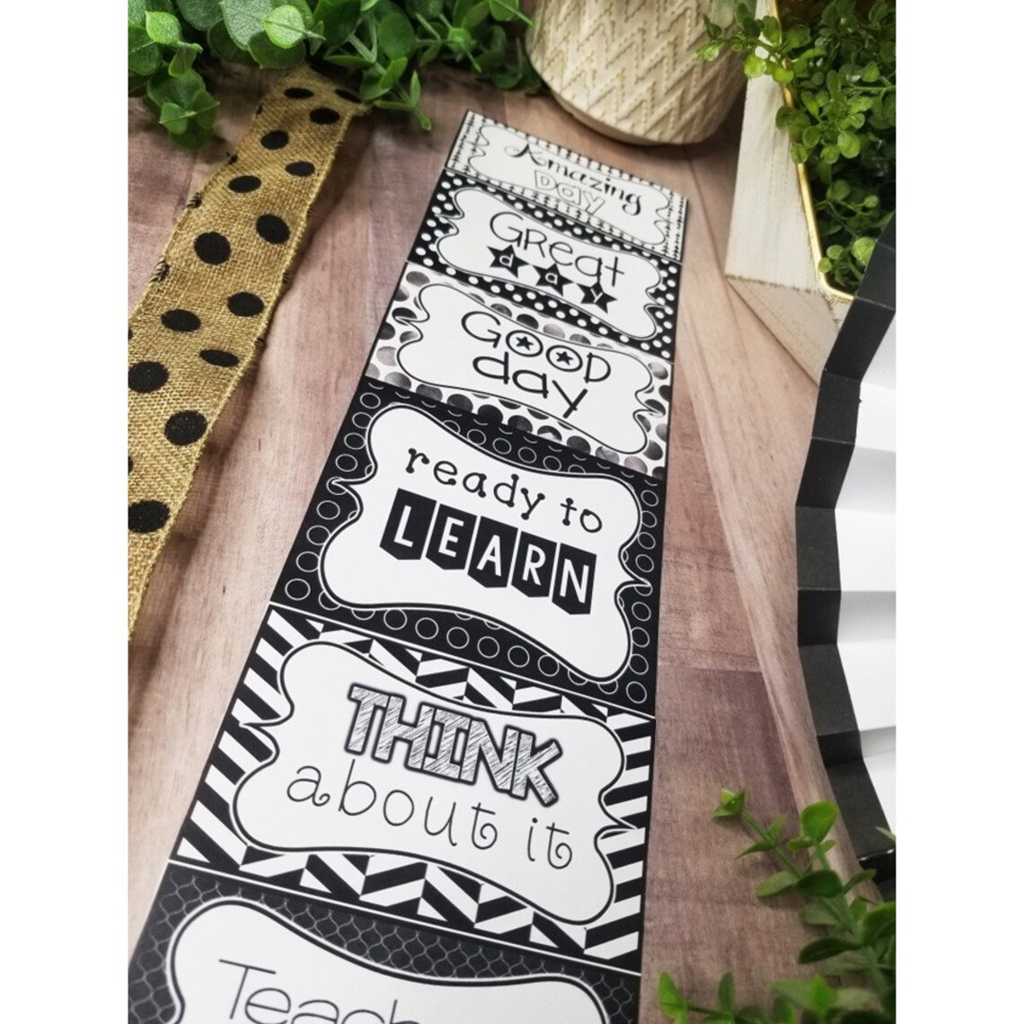 Printable Behavior Clip Chart, Black and White Classroom Decor ...