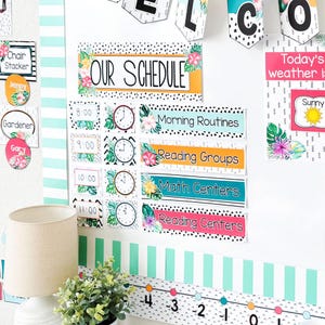 Editable Daily Schedule Cards Tropical Classroom Decor Printable ...