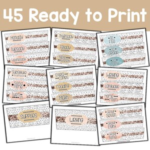 10 Drawer Cart Labels Editable Neutral Boho Classroom Decor Neutral ...