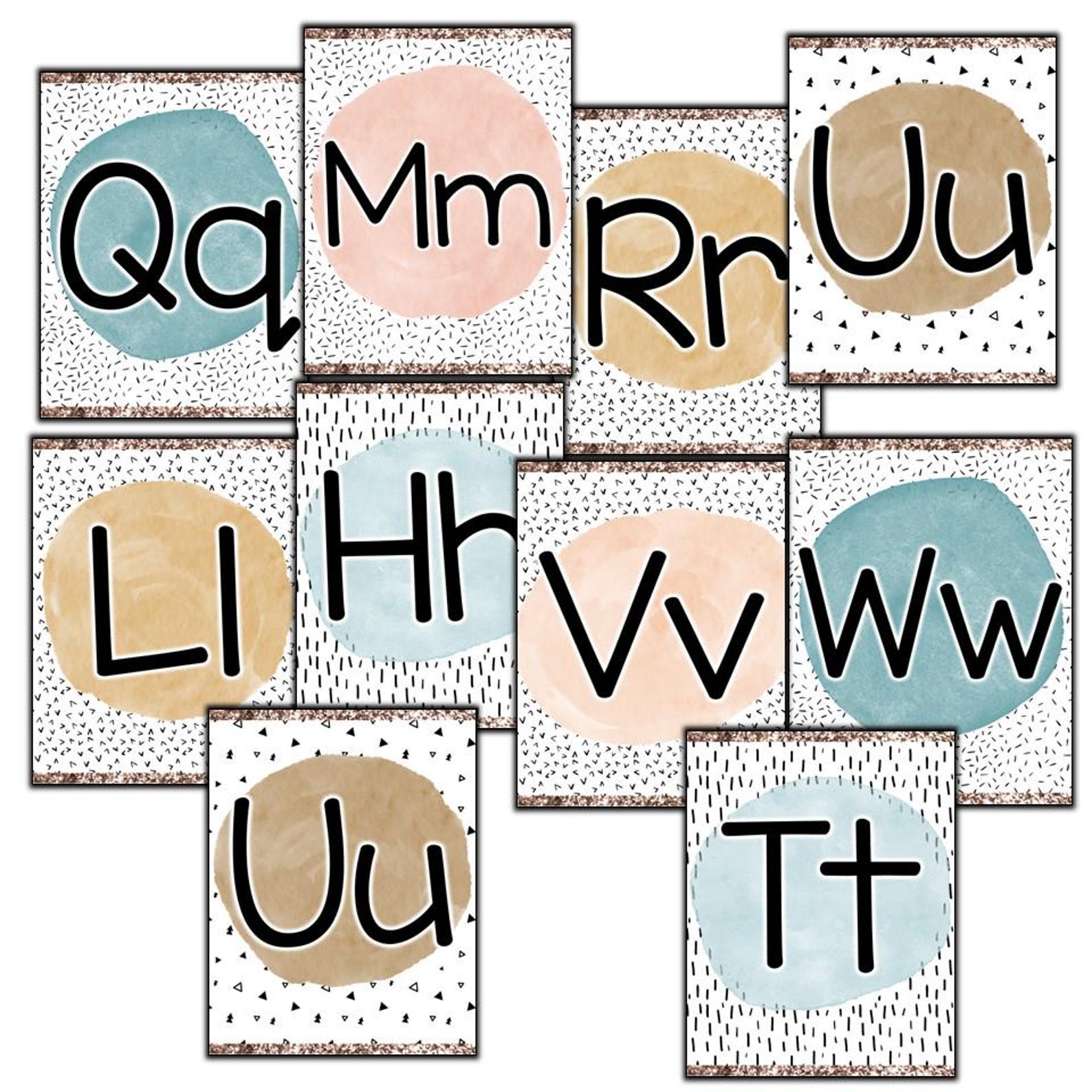 Alphabet Posters With Pictures for the Classroom | Neutral Boho ...